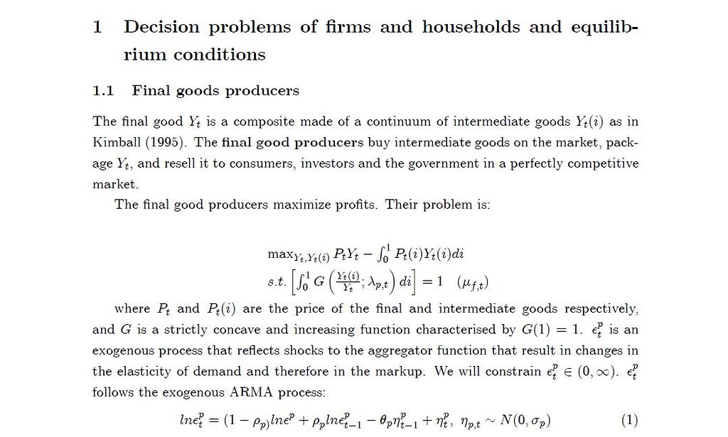 Perfect competition and markup - General DSGE Modeling - Dynare Forum