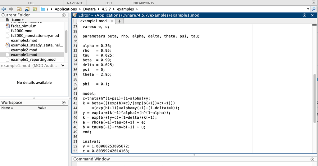 Can't run mod file - Installation and Setup - Dynare Forum