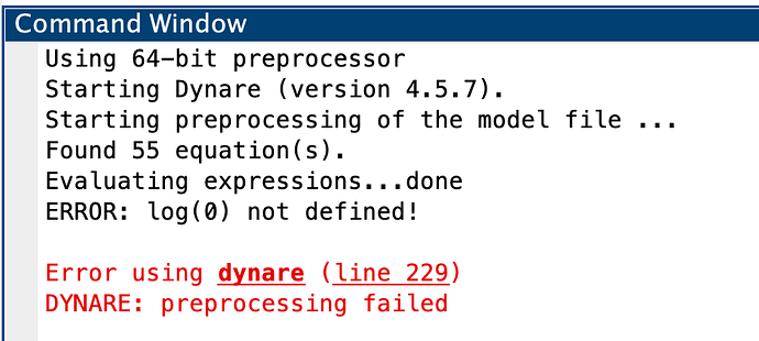 Loglinearized model with steady state value in model - Replication Attempts - Dynare Forum