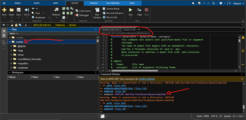 Setup problems - Dynare and MATLAB Online - Installation and Setup - Dynare Forum
