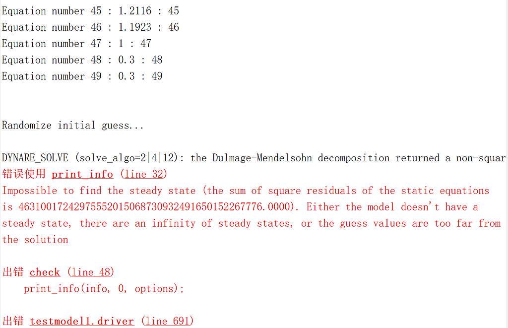Steady state error message - Steady state - Dynare Forum