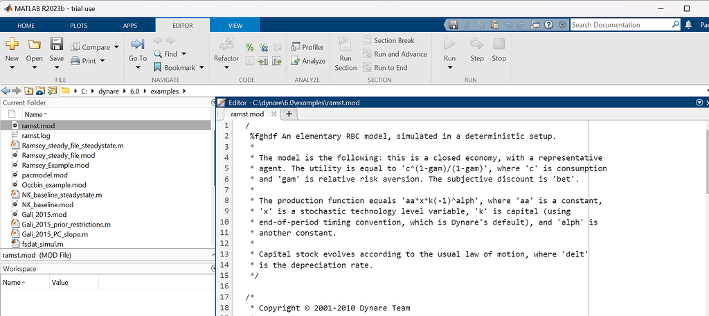 Mod file does not run - Installation and Setup - Dynare Forum